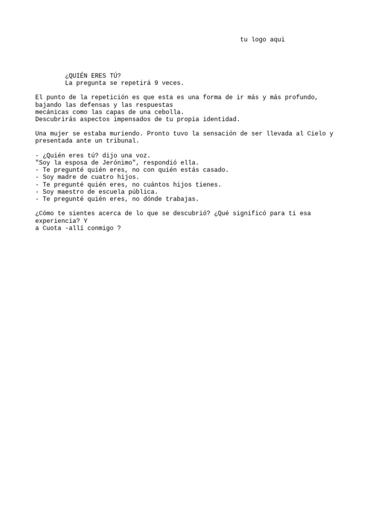 Quien Eres Tu | PDF