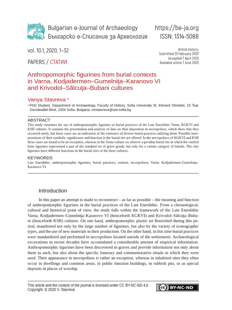 Anthropomorphic figurines from burial contexts | PDF | Burial | Archaeology