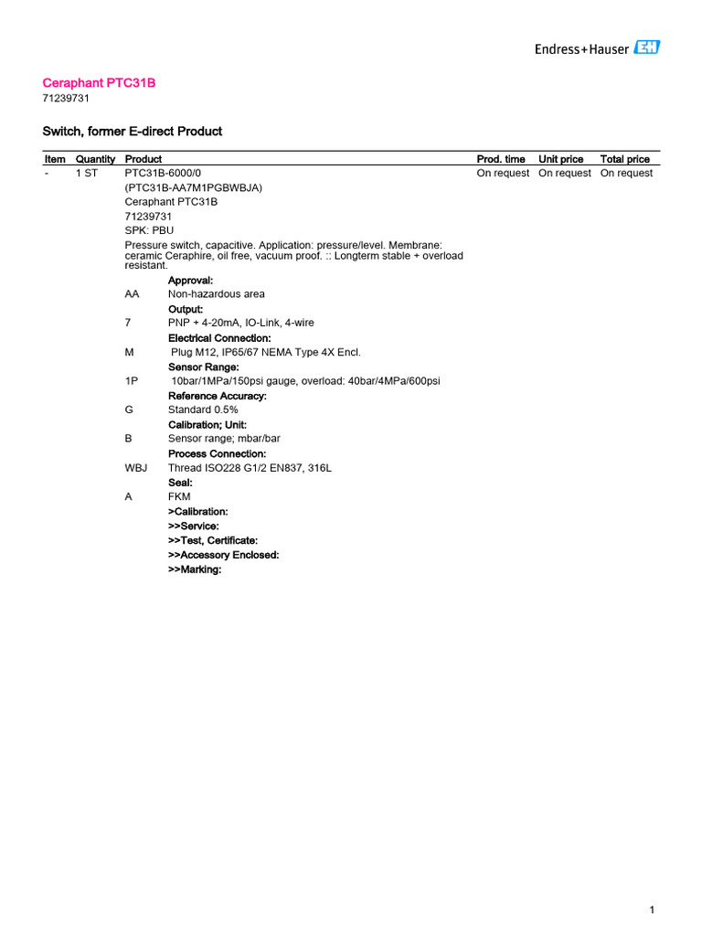 Endress+Hauser_PTC31B-AA7M1PGBWBJA | PDF