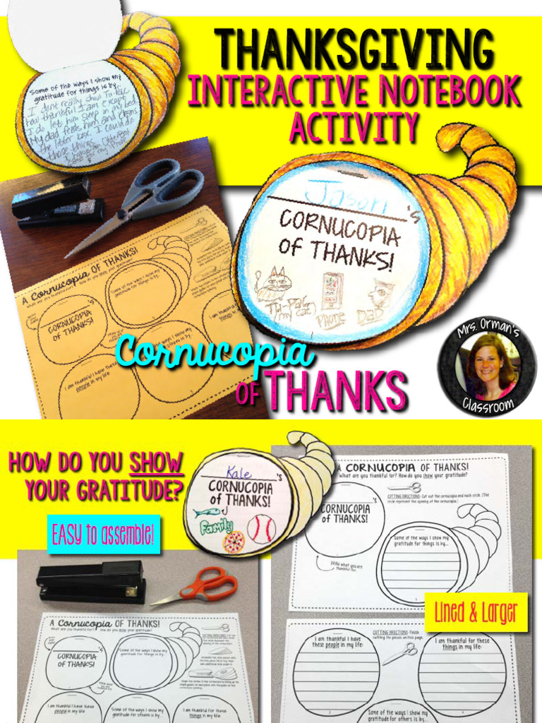 Interactive Notebook Activity: Thanksgiving | PDF