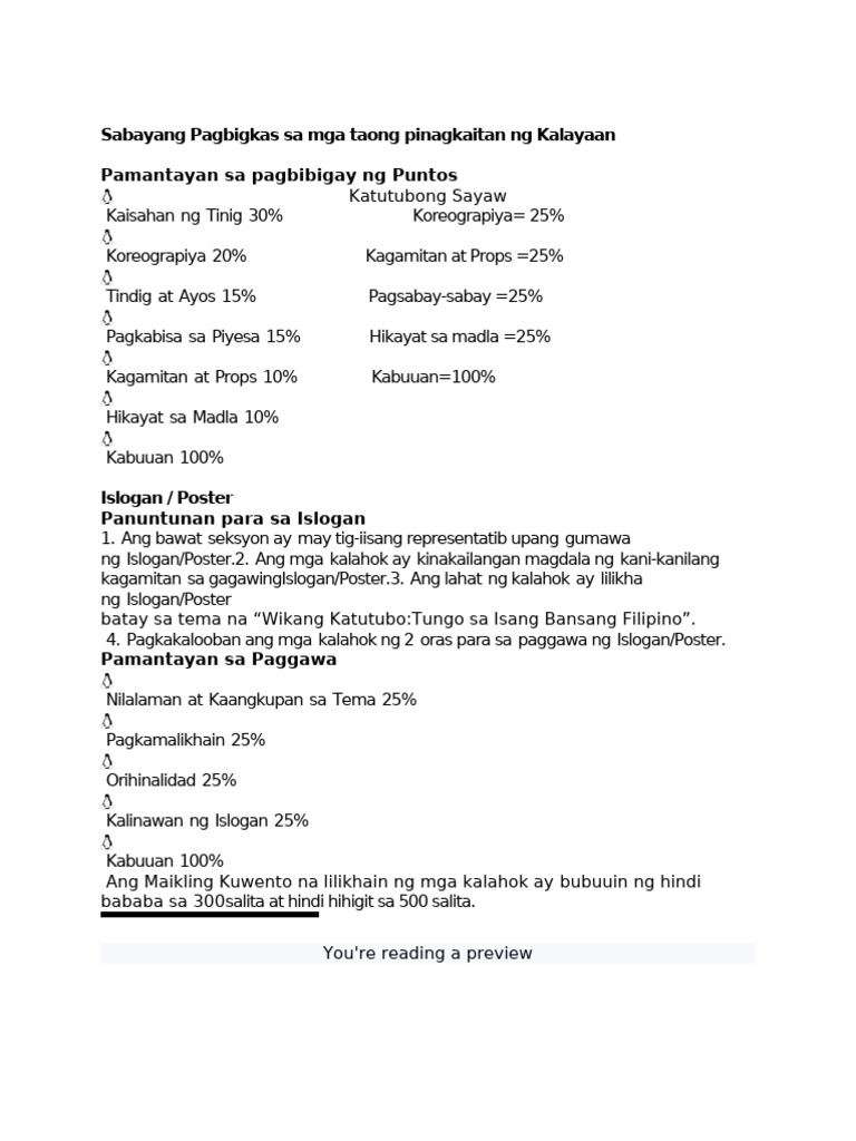 Sabayang Pagbigkas Sa Mga Taong Pinagkaitan NG Kalayaan | PDF