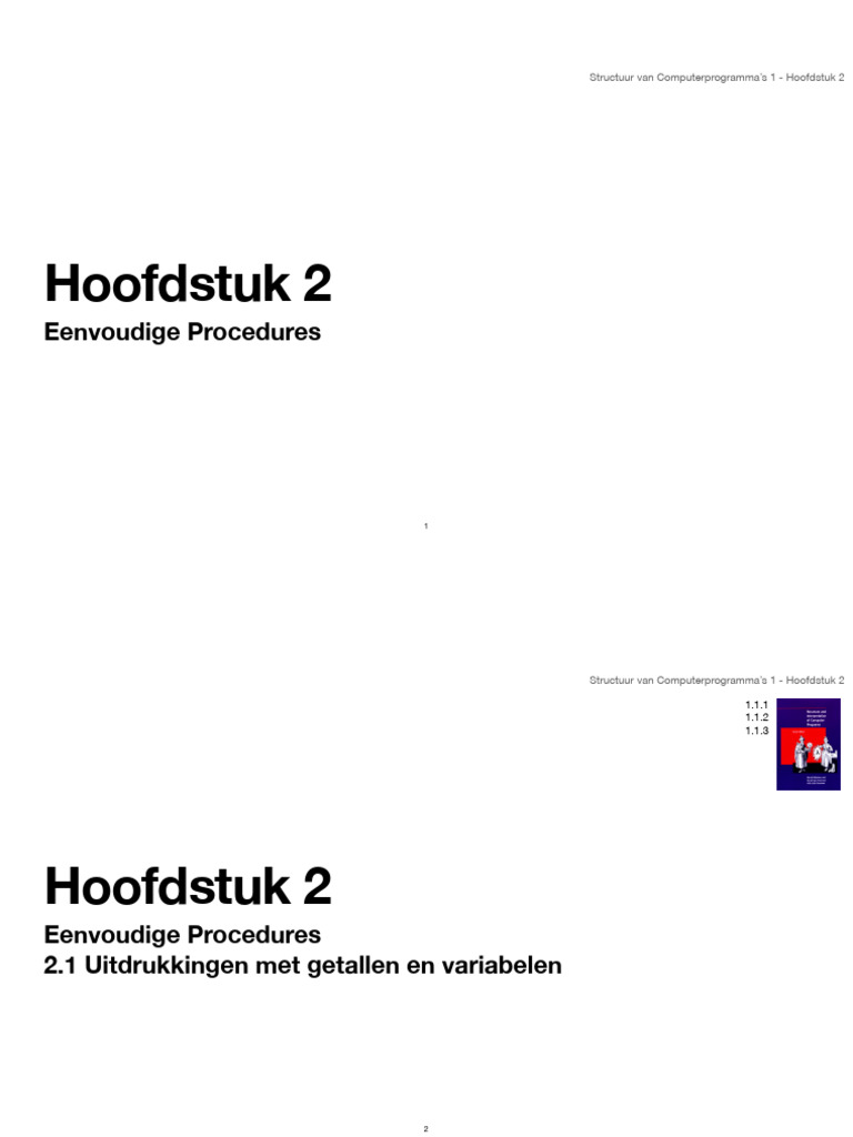 Hoofdstuk 2 - Eenvoudige Procedures (1) | PDF