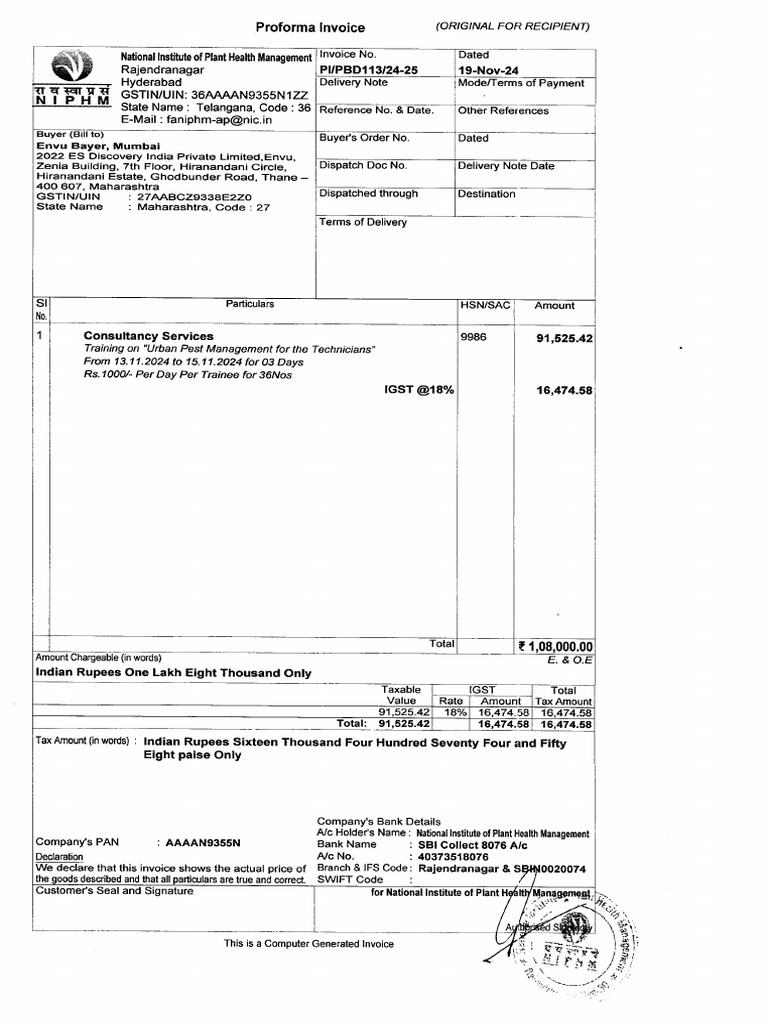 Proforma Invoice | PDF