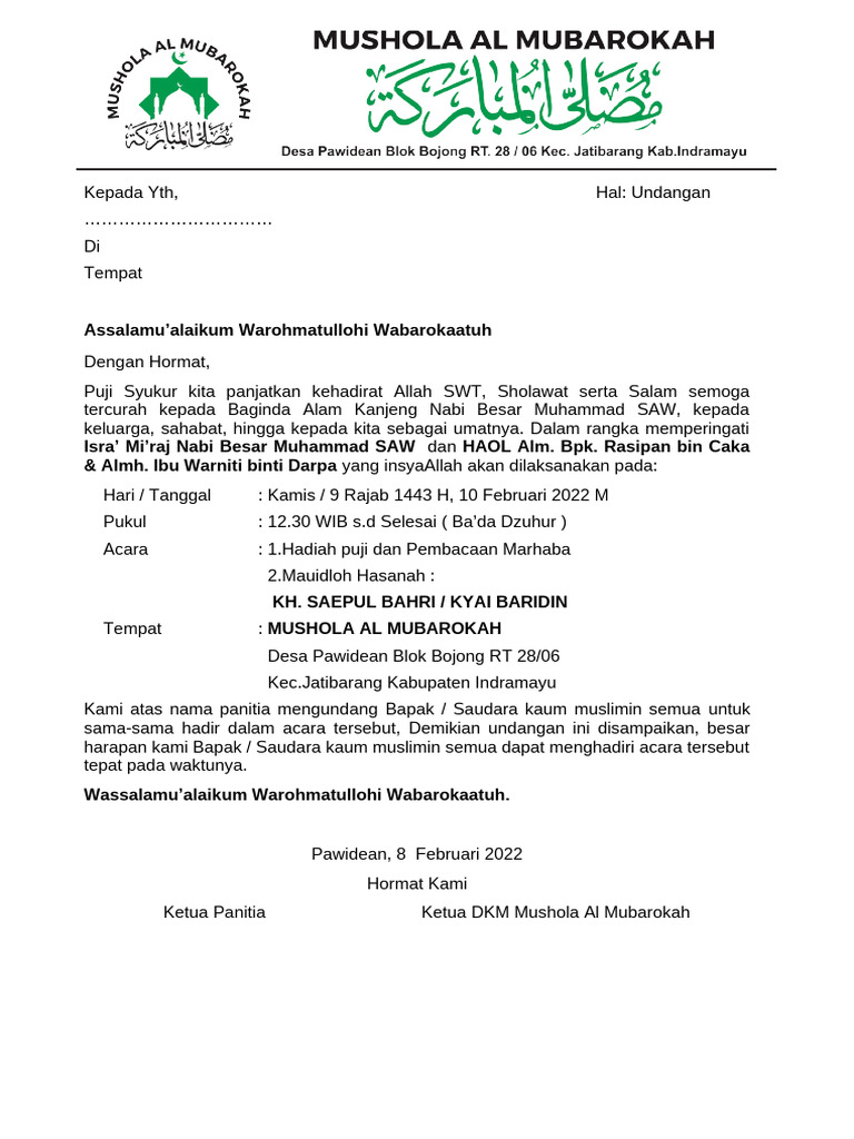 Undangan Rajaban | PDF