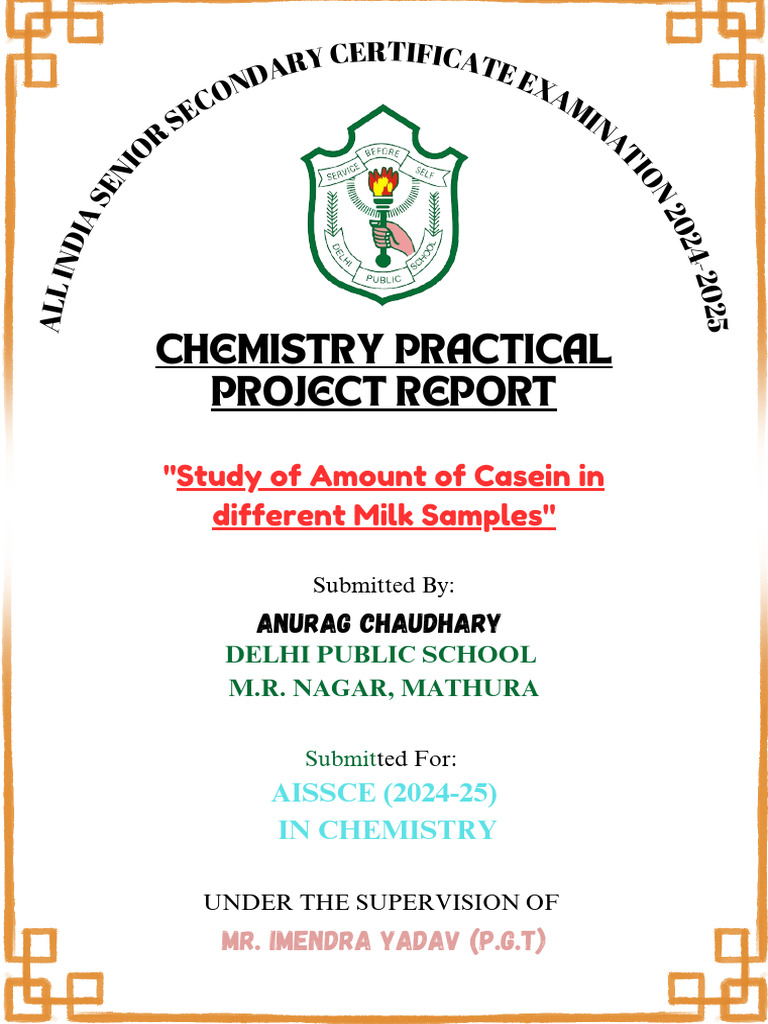 Aissce Chemistry Project File by Anurag Chaudhary | PDF | Educational ...