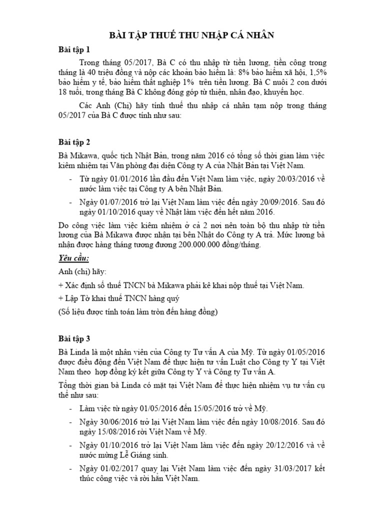 TNCN - Bai Tap | PDF