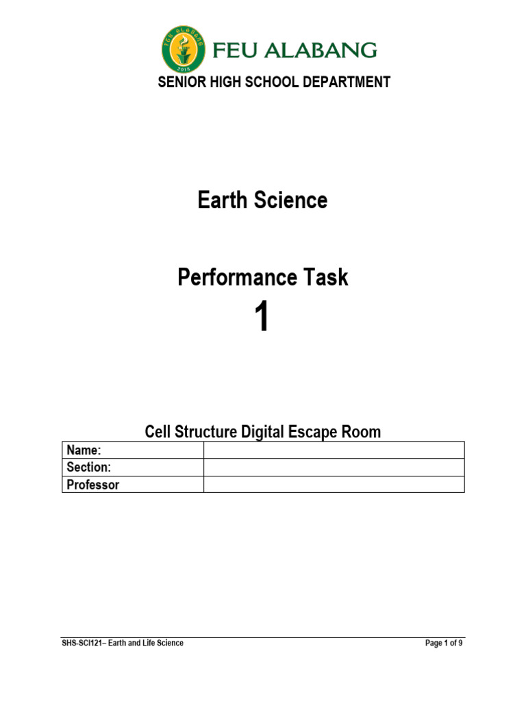 [M5-PERFORMANCE TASK]-PT1-Cell Structure Digital Escape Room (1) | PDF ...