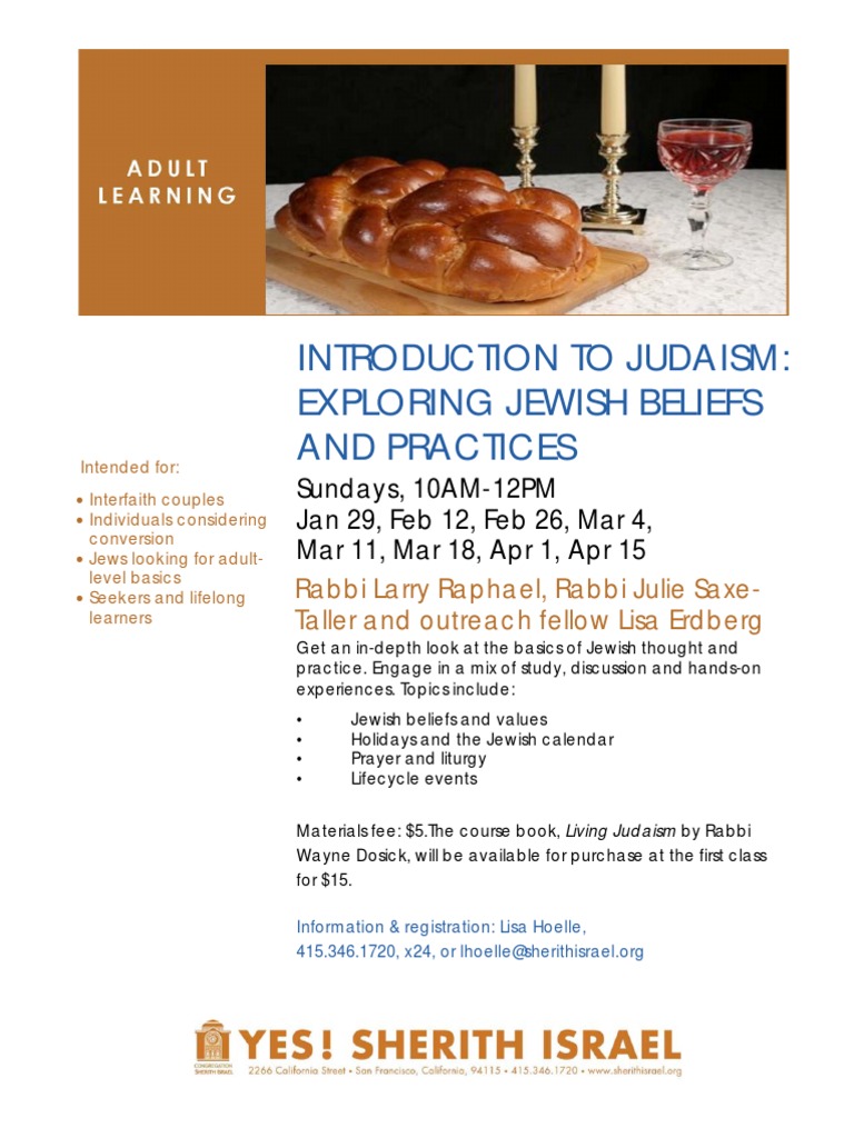 Intro-Judaism Flyer SP 2012 | PDF | Wellness | Religion & Spirituality