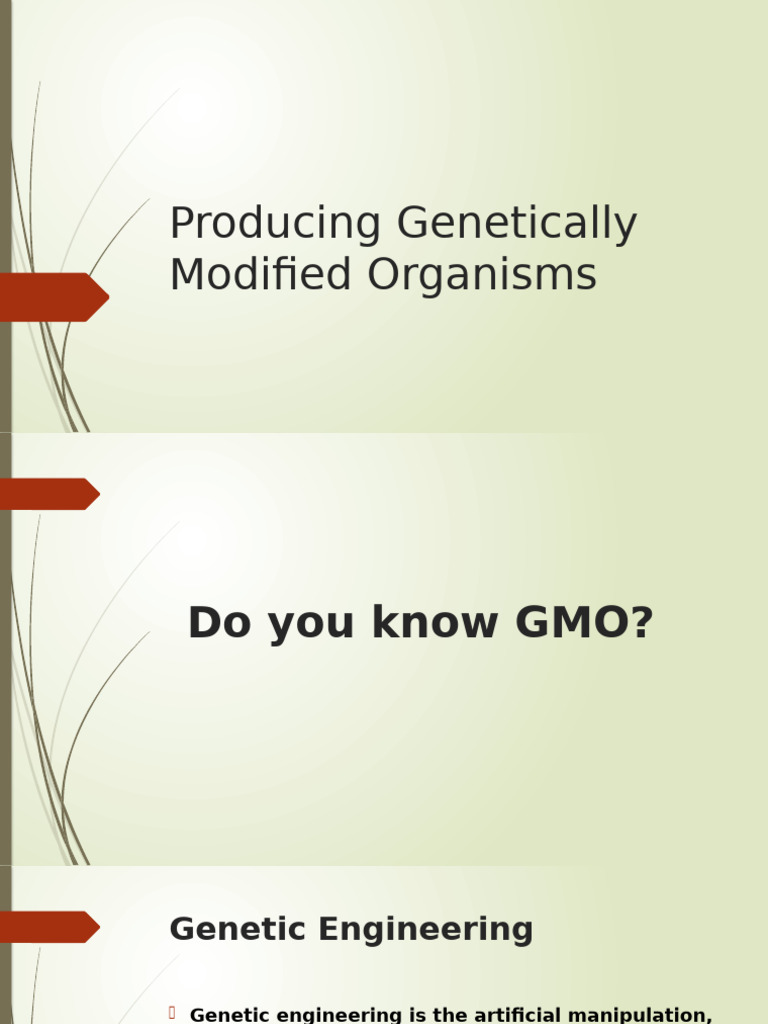 Understanding Genetically Modified Organisms | PDF