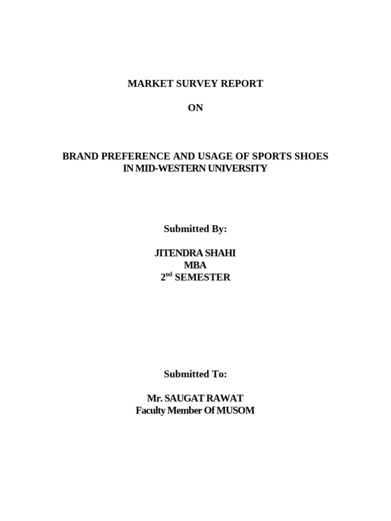 Sports Shoes Brand Preference Survey | PDF | Shoe | Sneakers