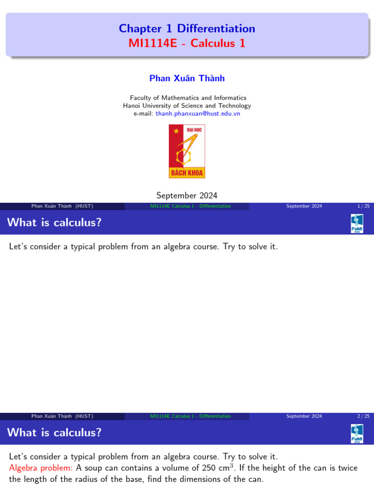 Calculus 1: Introduction to Differentiation | PDF | Function ...