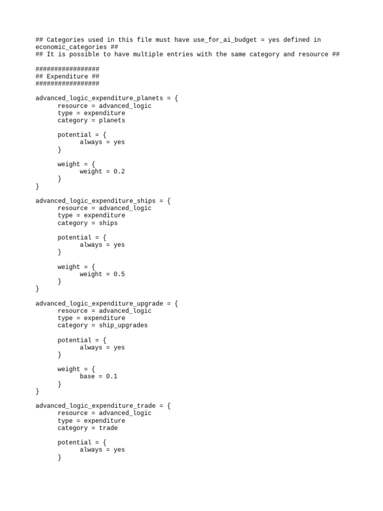 00 Advanced Logic Budget | PDF