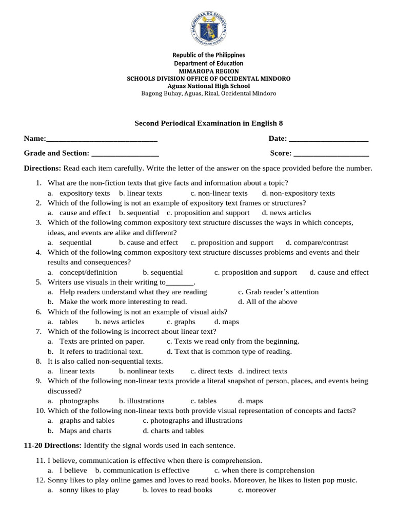 ENGLISH 8 | PDF | Plot (Narrative)