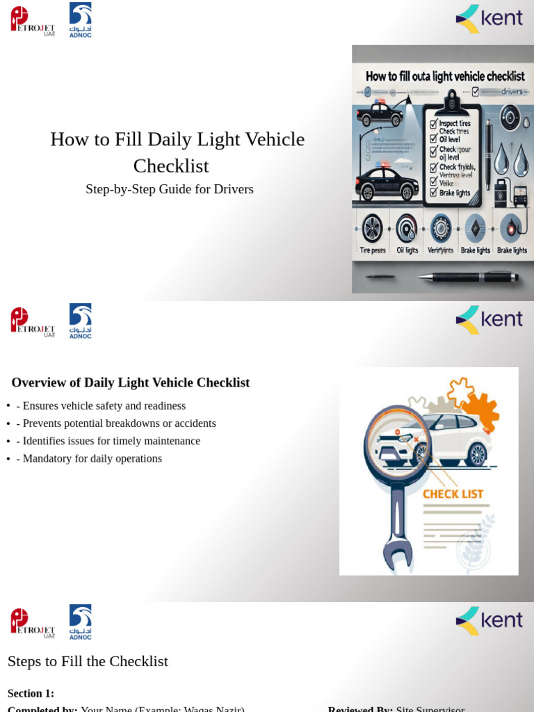 Daily Light Vehicle Checklist Guide | PDF
