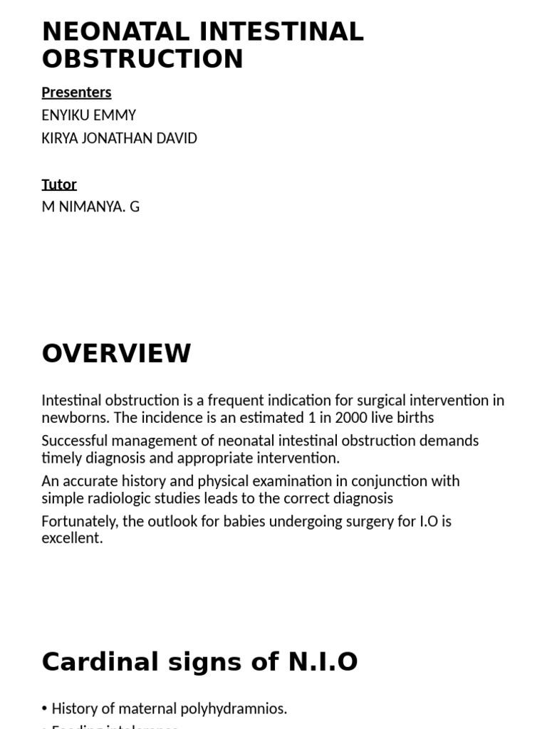 NEONATAL INTESTINAL OBSTRUCTION 2 | PDF | Gastrointestinal Tract ...