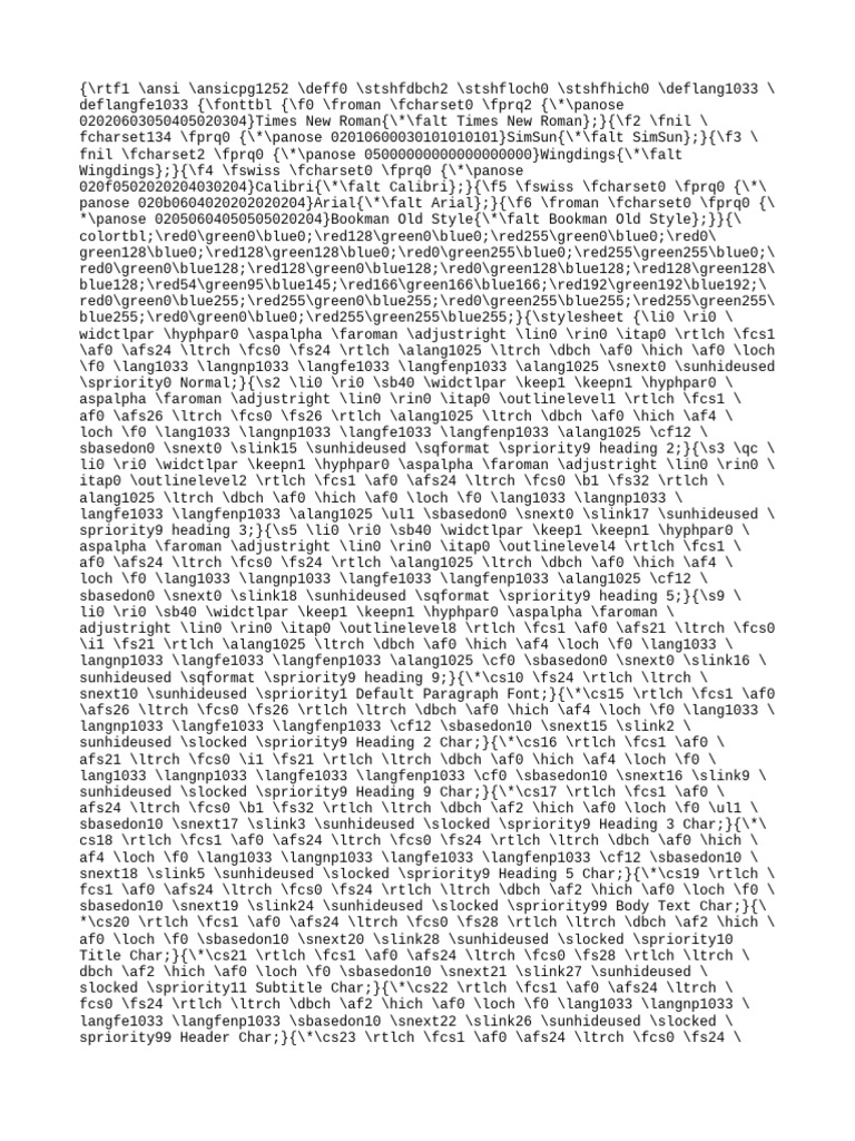 RTF Document Structure Guide | PDF | Written Communication | Writing