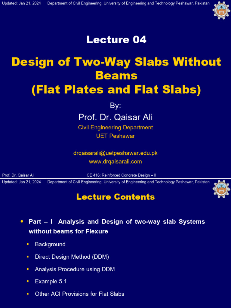 Color Version Lecture 04 Design of Two Way Slab System Without Beams ...