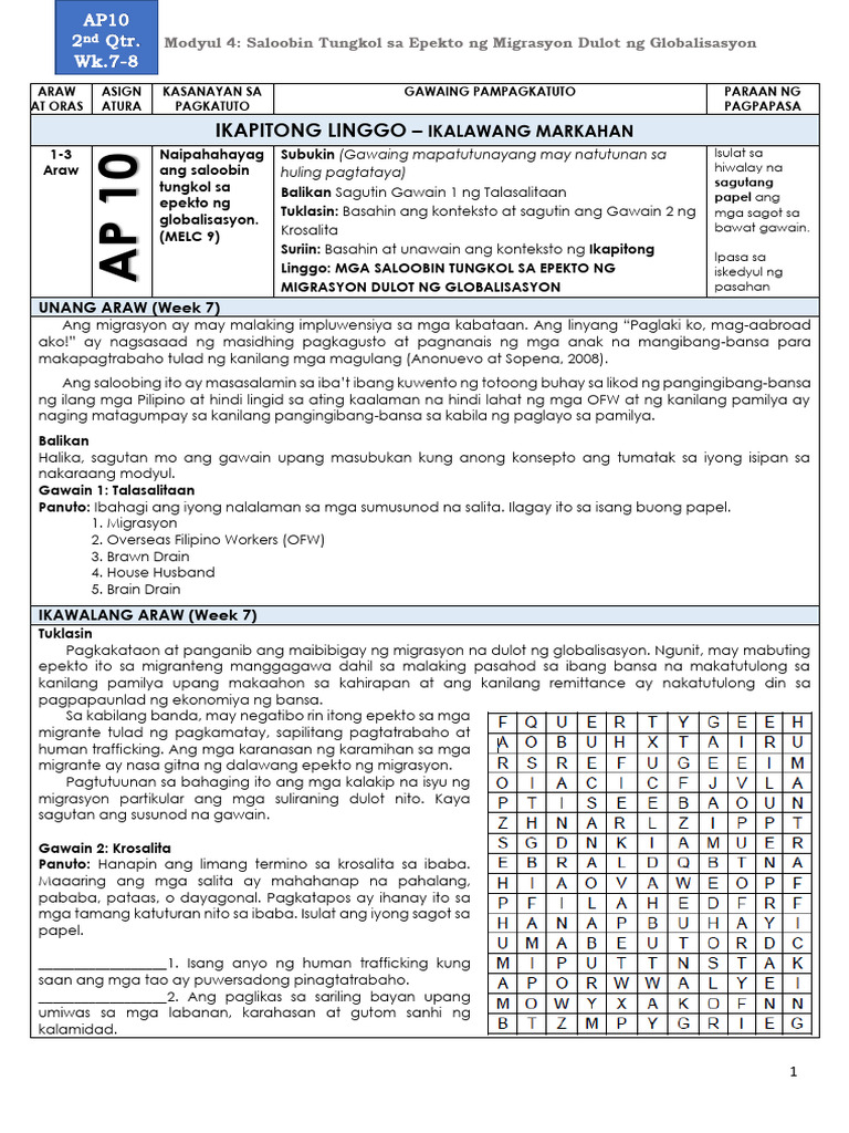 Q2-Wk7-8 - WHLP-Handout-Activity (2021-2022) | PDF
