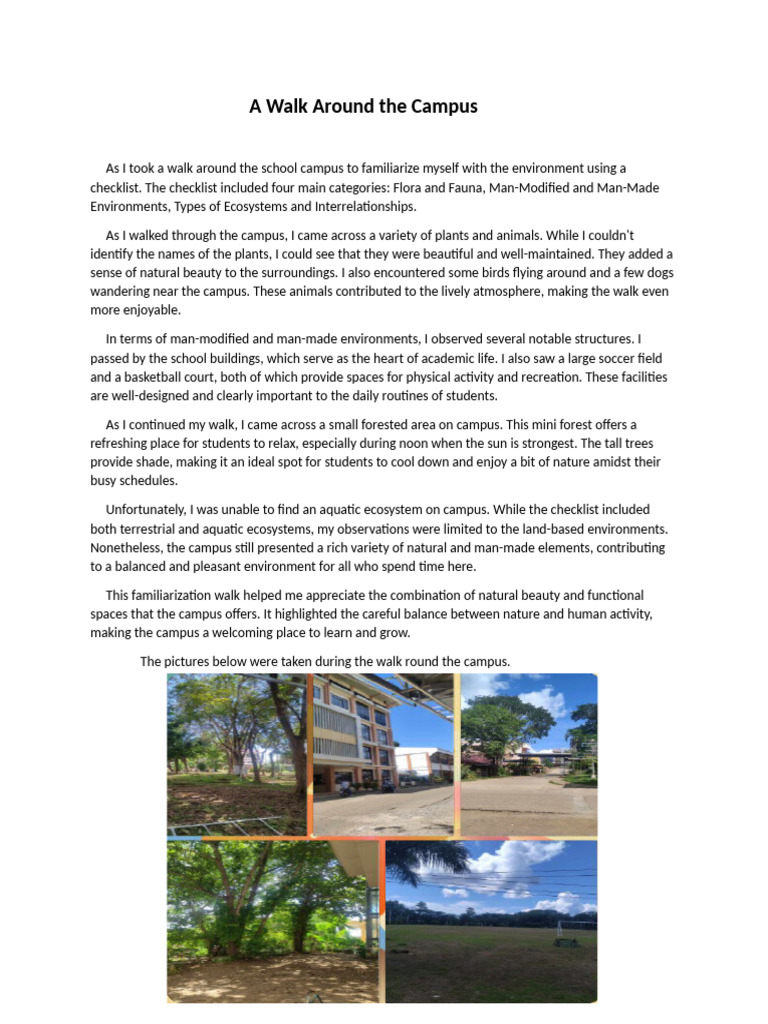 A Walk Around The Campus | PDF