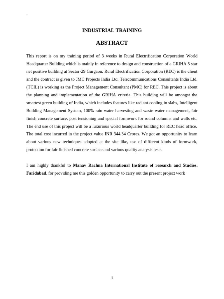 TRAINING REPORT. (1)2222 | PDF | Concrete | Composite Material