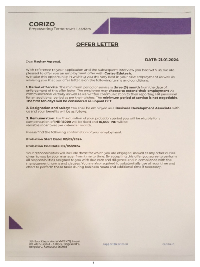 Raghav_Signed_Offer_Letter | PDF