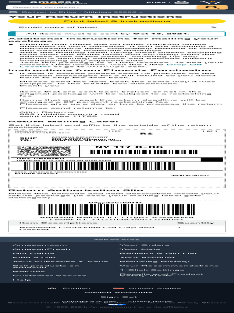 Online Return Center 2 | PDF | United Parcel Service | United States ...