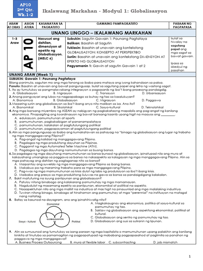 Q2 Wk1 2 WHLP Handout Activity | PDF