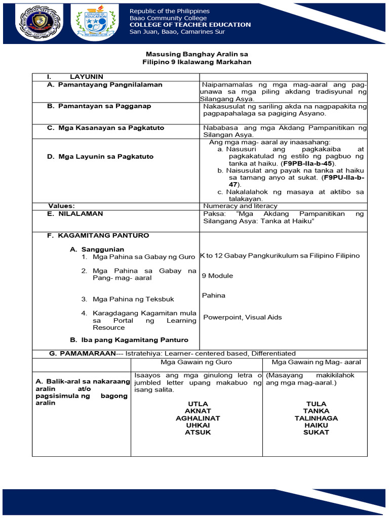 Dlp Filipino 9 | PDF