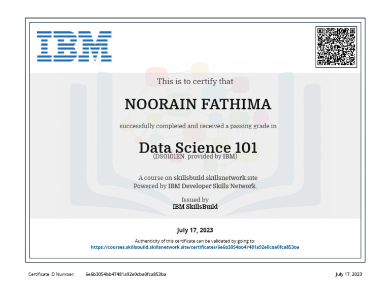 IBM DS0101EN Certificate _ IBM SkillsBuild | PDF IBM DS0101EN Certificate _ IBM SkillsBuild | PDF