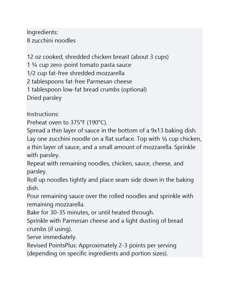 8 Zucchini Noodles | PDF