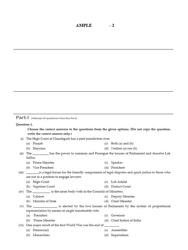 ICSE History & Civics Sample Paper 2 | PDF | United Nations Security ...