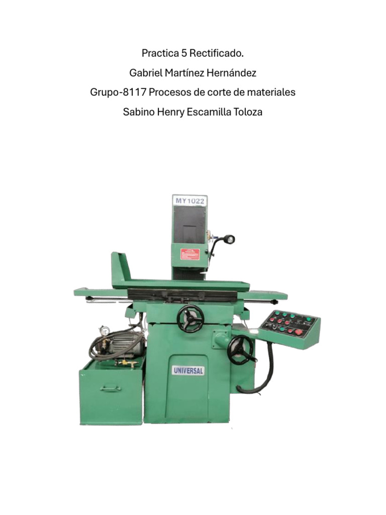 Practica 5 Rectificado | PDF | Abrasivo | Sector secundario de la economía