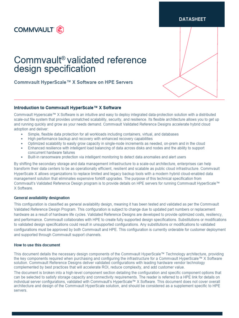 Commvault Hyperscale X Software On Hpe Servers | PDF | Scalability ...