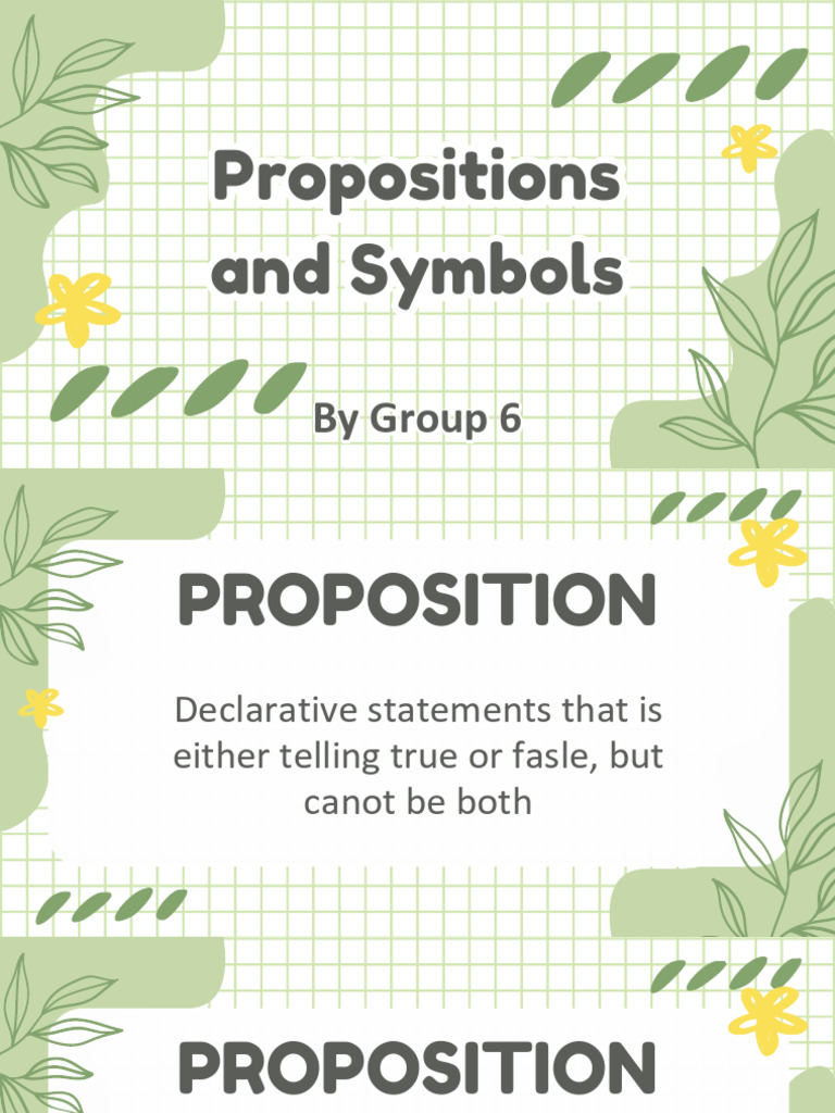Proposition and Symbol Gen Math | PDF