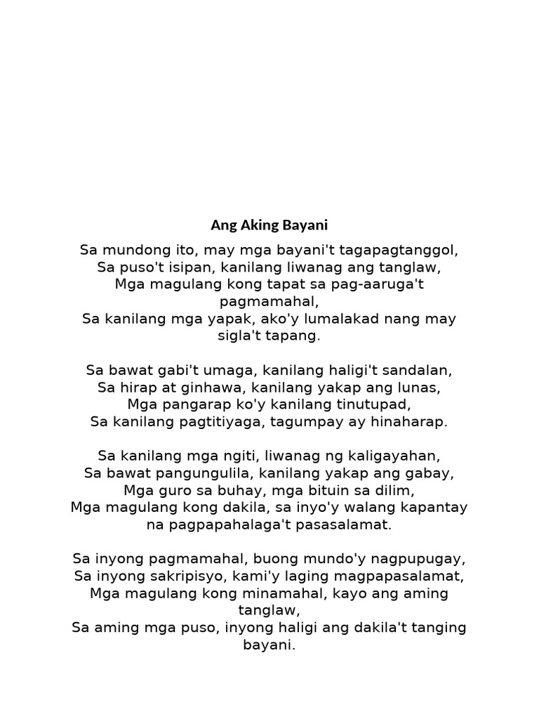 Ang Aking Bayani | PDF