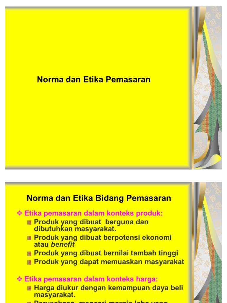 BAB III Norma Dan Etika Pemasaran - APB | PDF | Bisnis