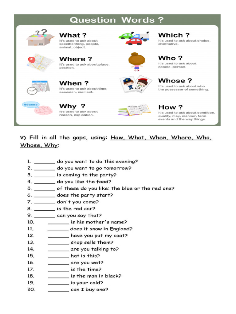Question Words 1 | PDF