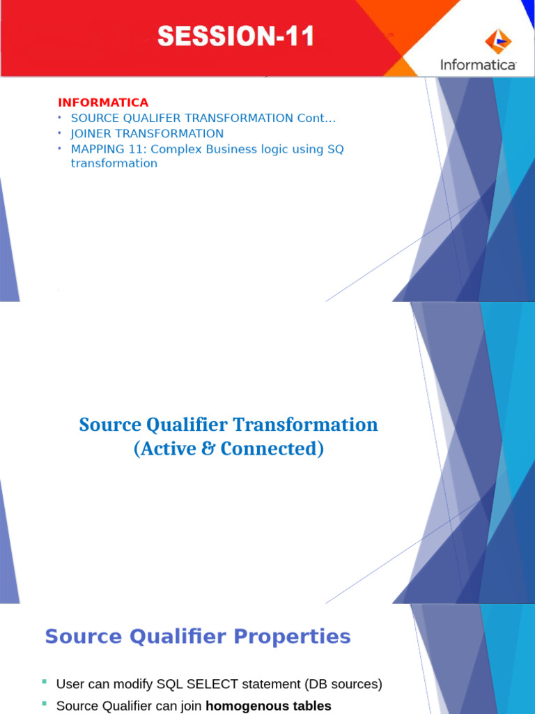 Session 16 Source Qualifier Transformation Pdf Sql Computer Programming