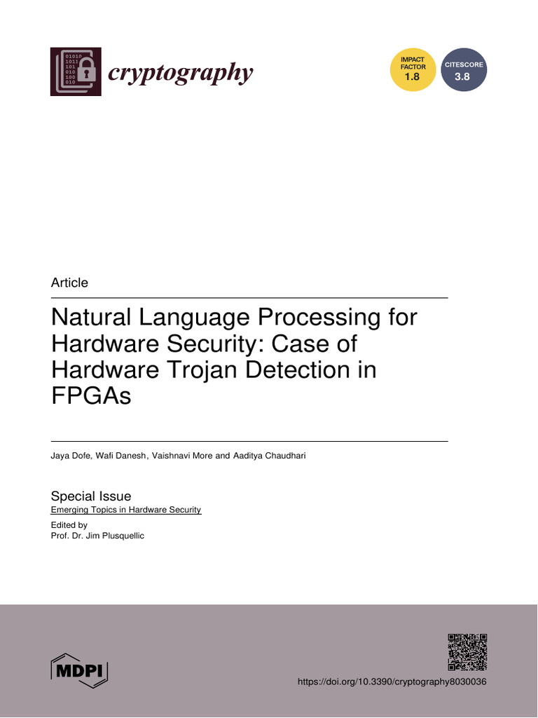 Cryptography 08 00036 With Cover | PDF | Field Programmable Gate Array | Hardware Description ...