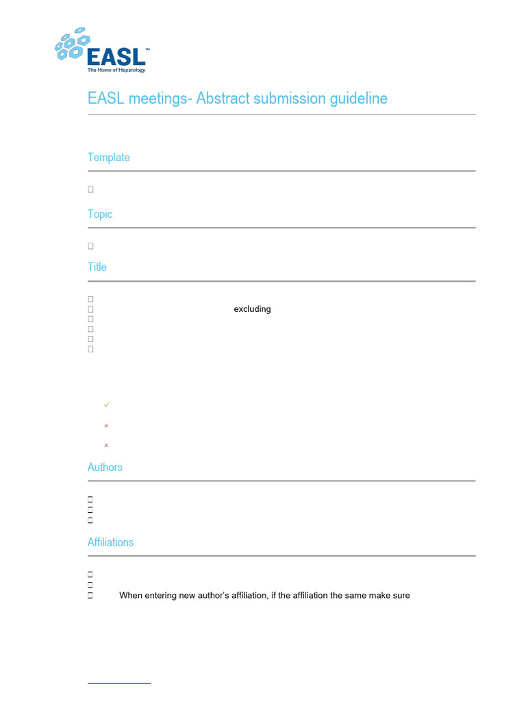 easl-abstract-submission-guidelines | PDF | Letter Case | Text