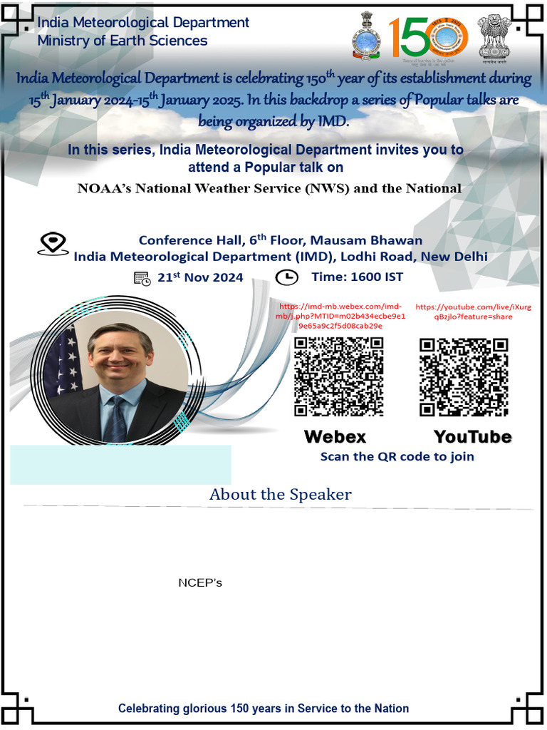 Flyer - IMD - 150-Talk - Template - Dr. Michael R. Farrar | PDF | National Weather Service ...