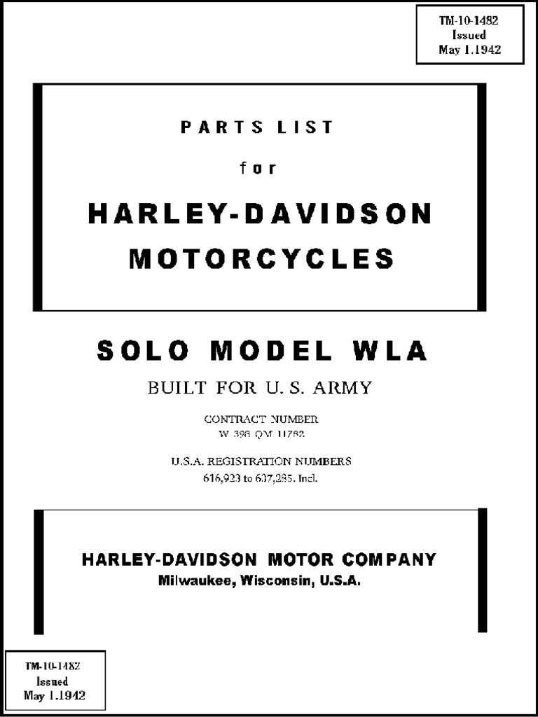 1942 WLA Parts List | PDF