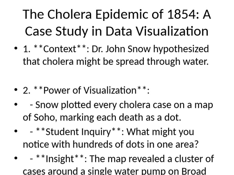 Cholera Epidemic 1854 Data Visualization | PDF
