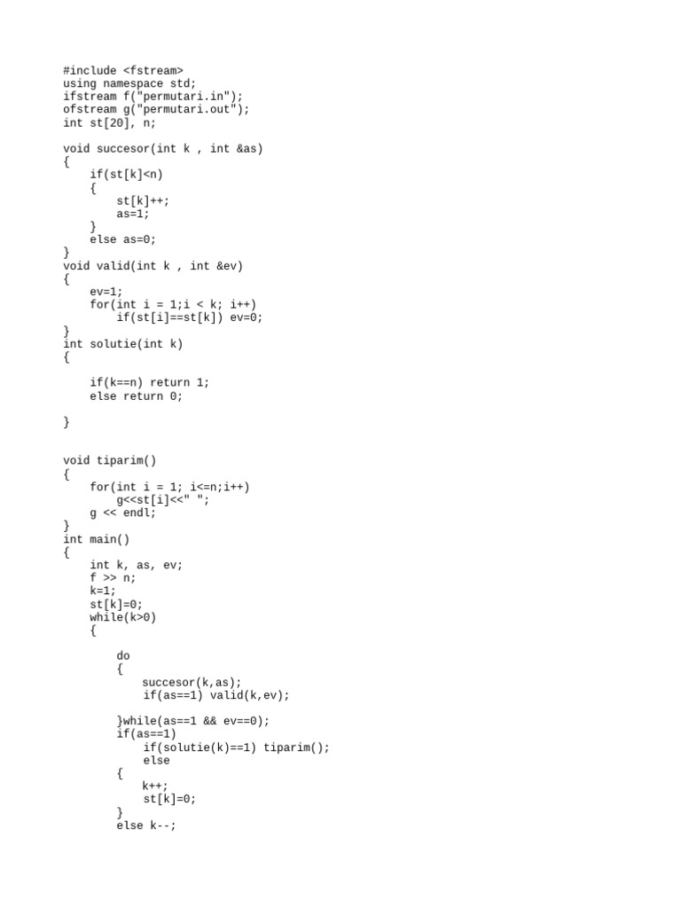 C++ Permutation Generator Code | PDF