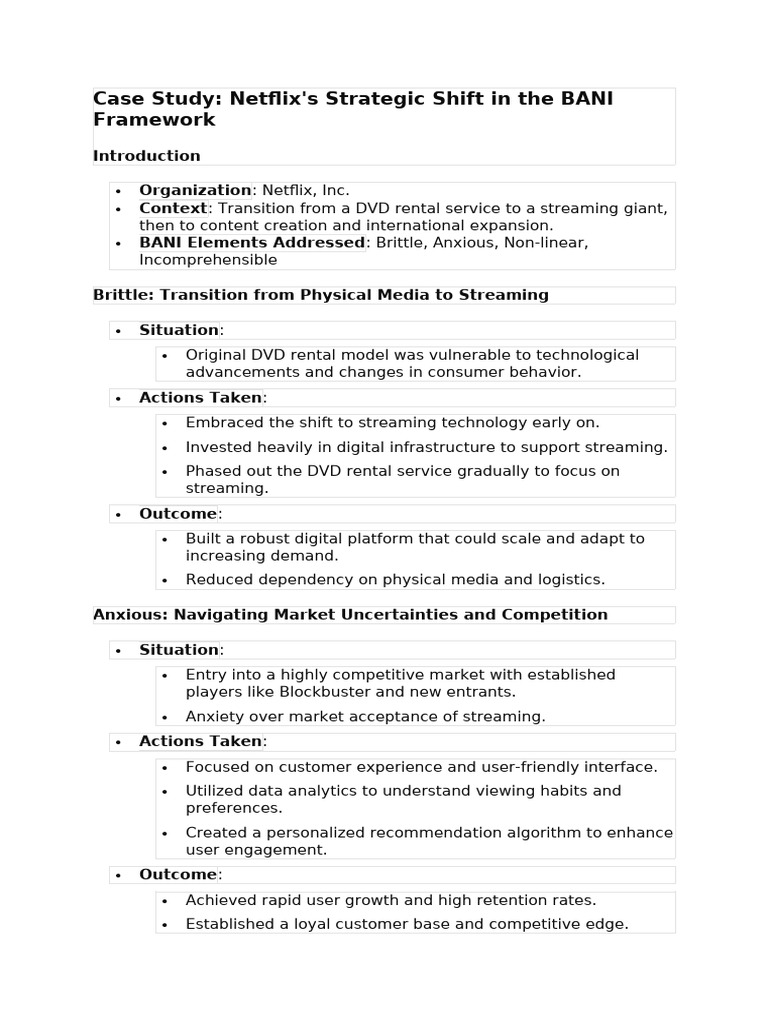 Case Study_Netflix_BANI | PDF | Streaming Media | Netflix