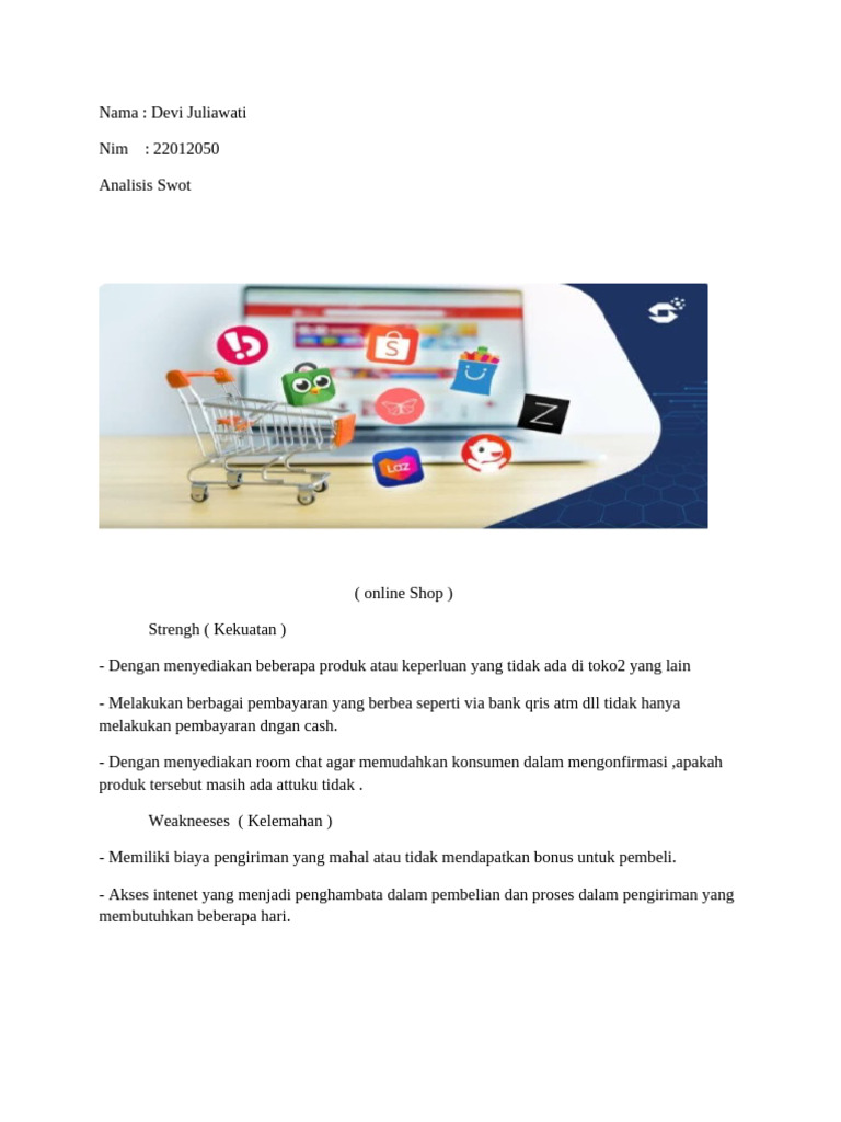 Analisis SWOT Toko Online Devi Juliawati | PDF