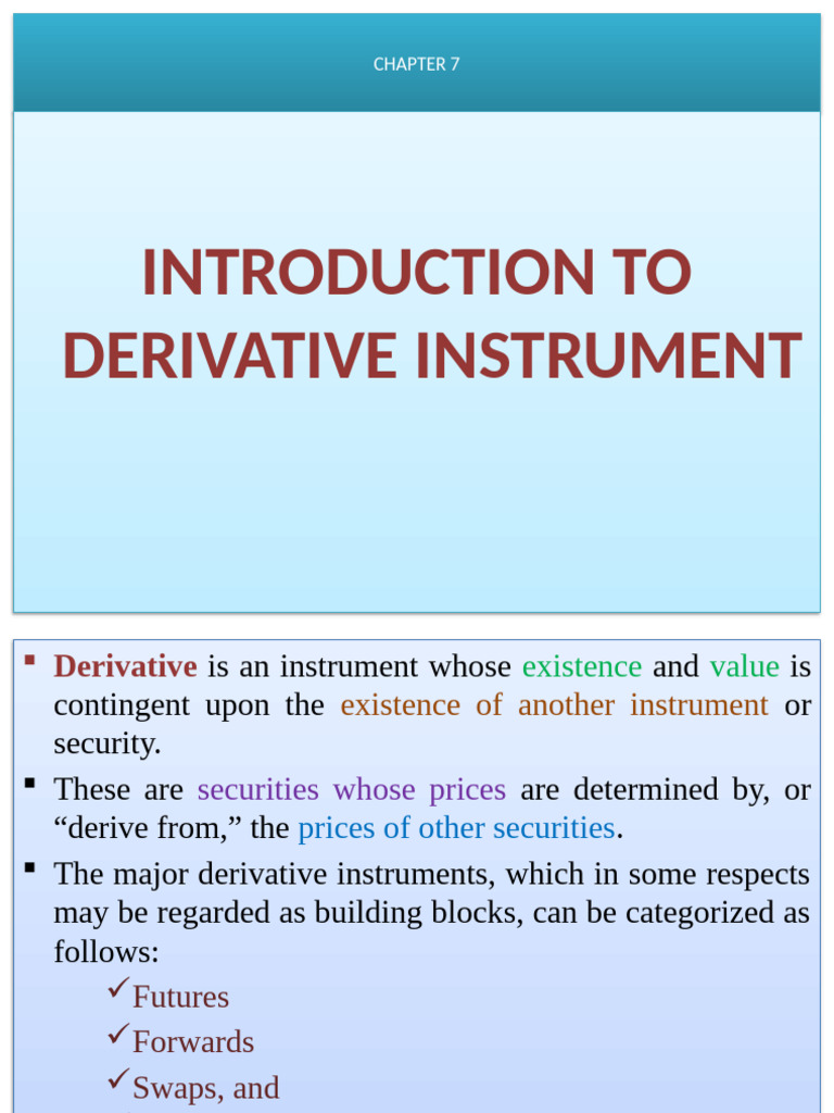 Chapter 7 Derivative MKT - 090647 | PDF | Option (Finance) | Put Option