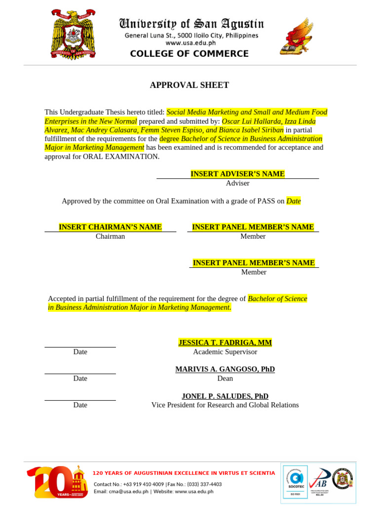 Approval Sheet_XXX et.alBSXXX (COC Approval Sheet Template) (3) | PDF