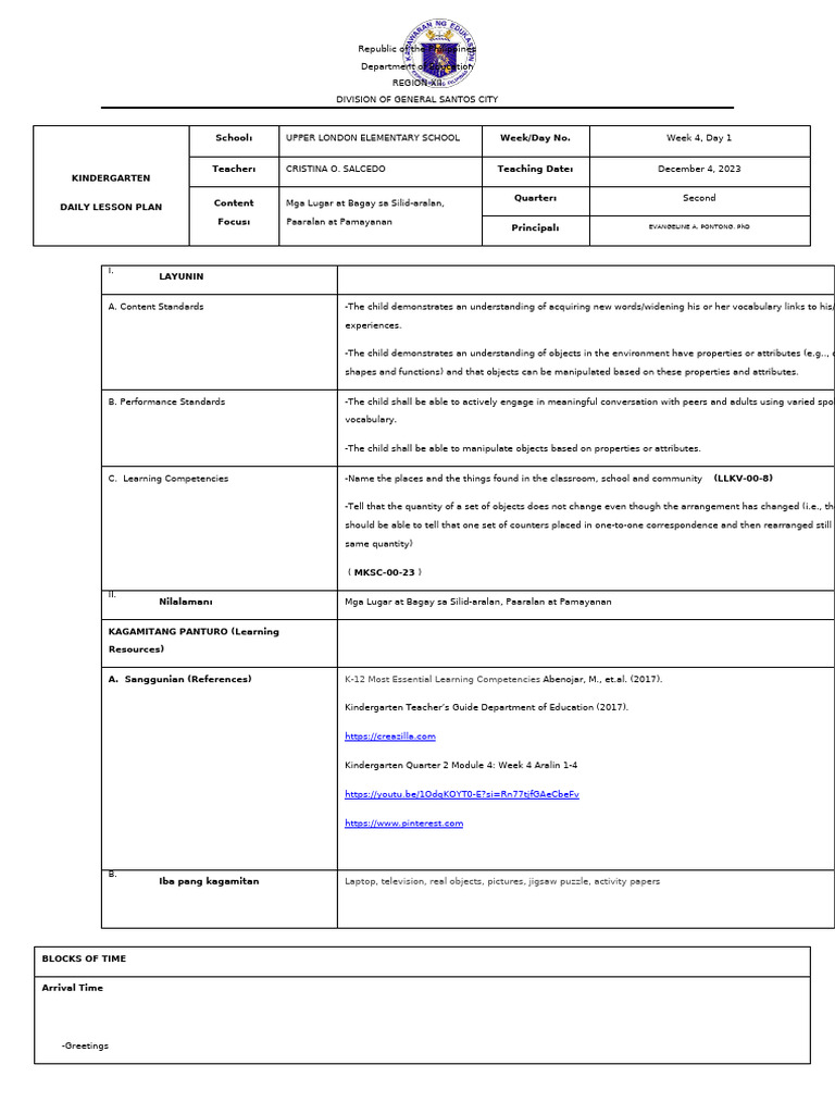 Quarter-2-Week 4 - Day 1 | PDF