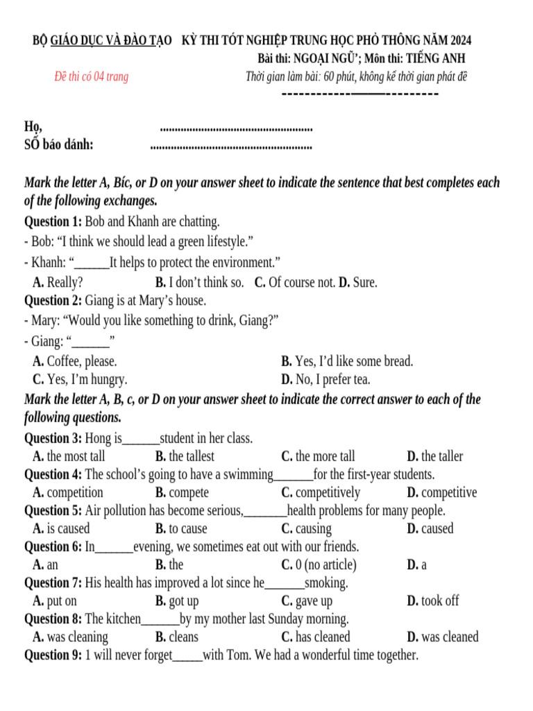 MH anh 2024 | PDF | Sleep